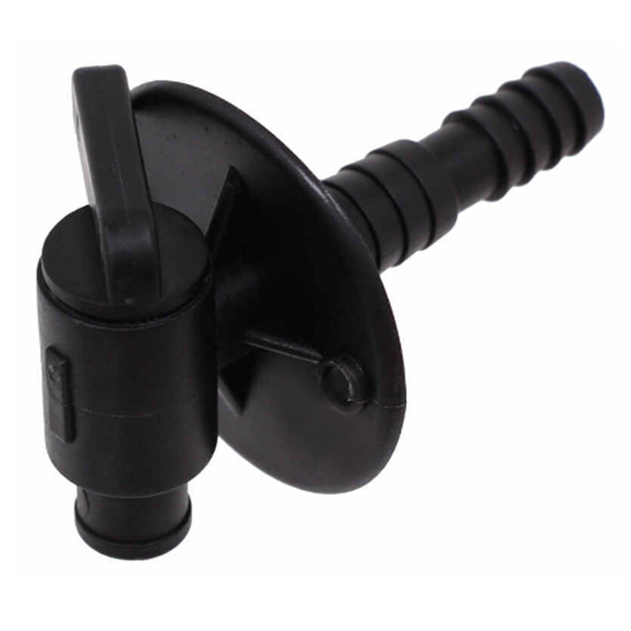 Black Dual Size Barbed Drain Valve for freshwater tanks - RV - Camper ...