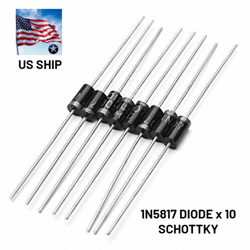 1N5817 Diode (10 Pcs) 1A 20V Schottky Barrier Diode DO-41 IN5817 | US ...