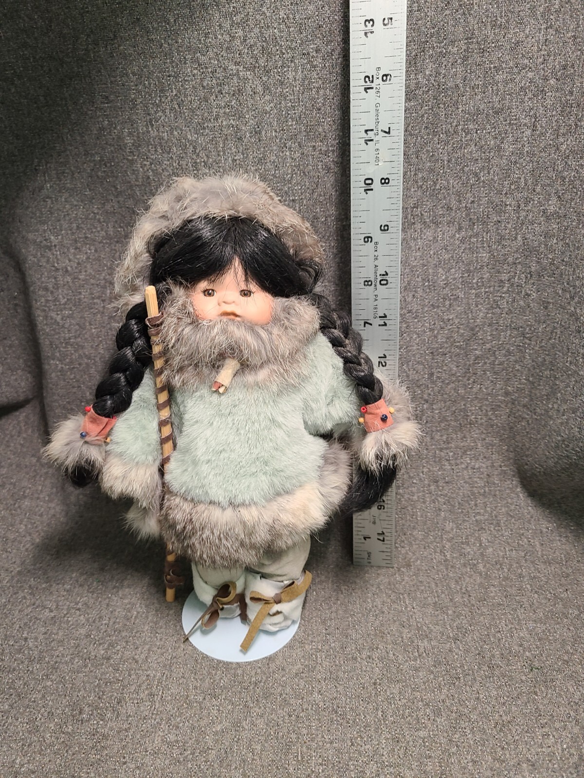 Vintage Indian Eskimo Doll Fur Trim Native Outfit Parka 10" Heritage ...