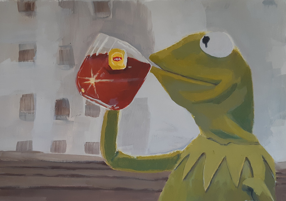 Kermit Drinking