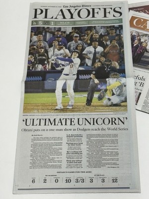 Los Angeles LA Times Oct 10/19/2025 Dodgers Shohei Ohtani Made Playoff ...