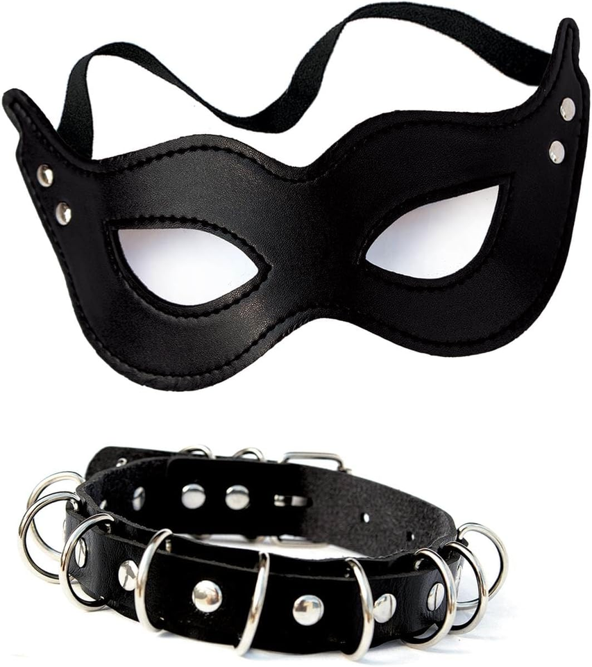 Black Cat Costume for Women Black Cat Eye Mask Costume Faux Leather ...