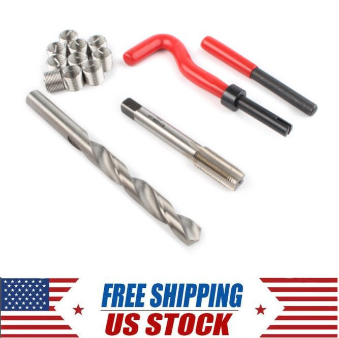 15pc M12 x 1.25 Metric Thread Repair Install Tool Insert Kit M12 ...