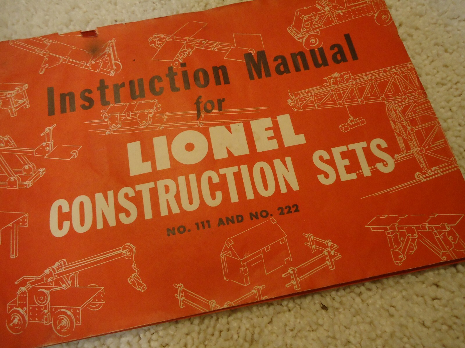 VINTAGE LIONEL CONSTRUCTION SET 111 222 INSTRUCTION MANUAL ONLY | eBay