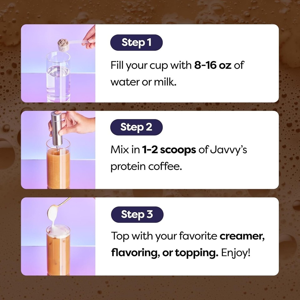 Javy Caramel Protein Coffee - Premium Whey Protein & Instant Iced ...