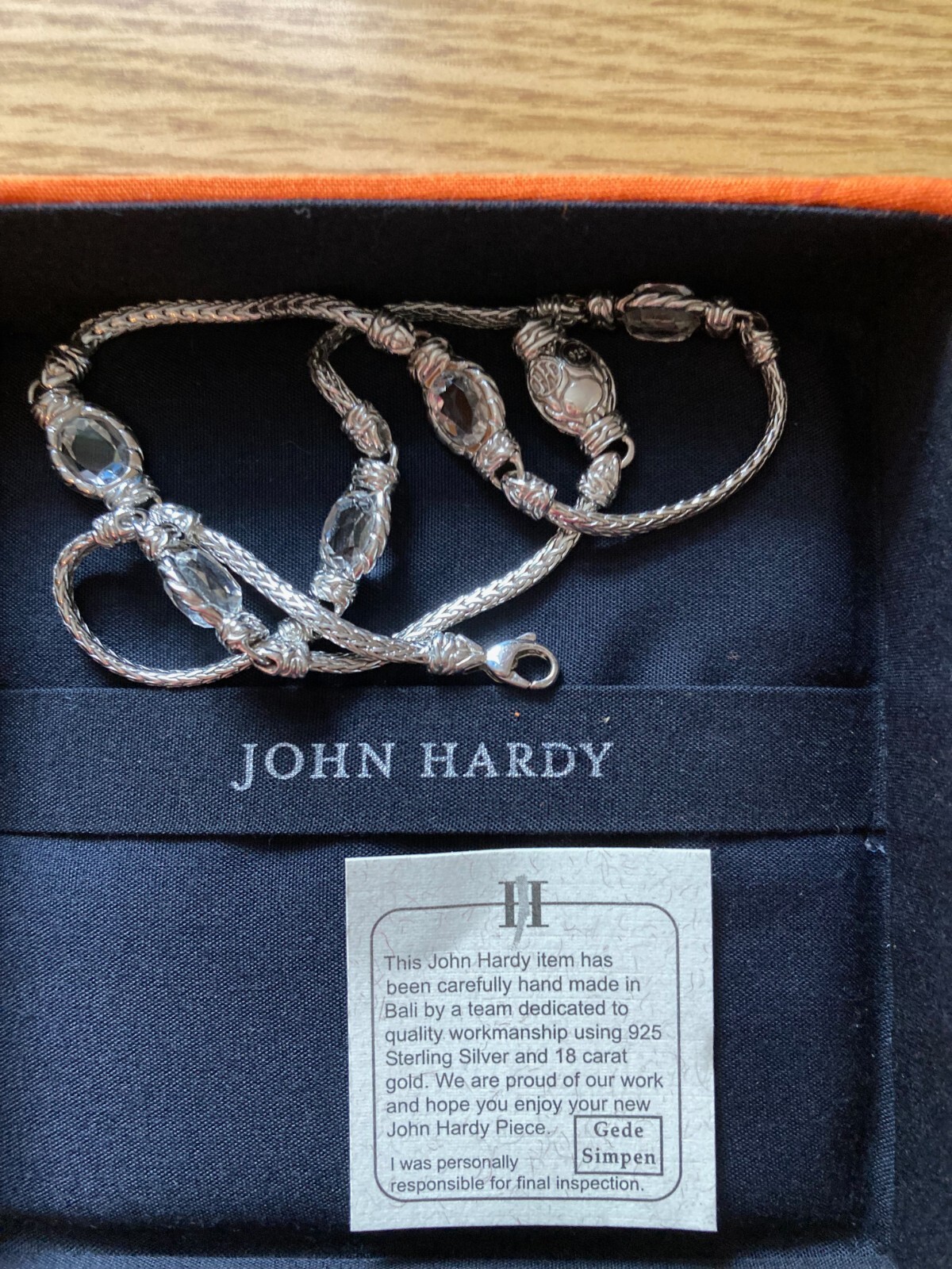 Vintage John Hardy Batu Mata 16” white topaz sautoir … - Gem