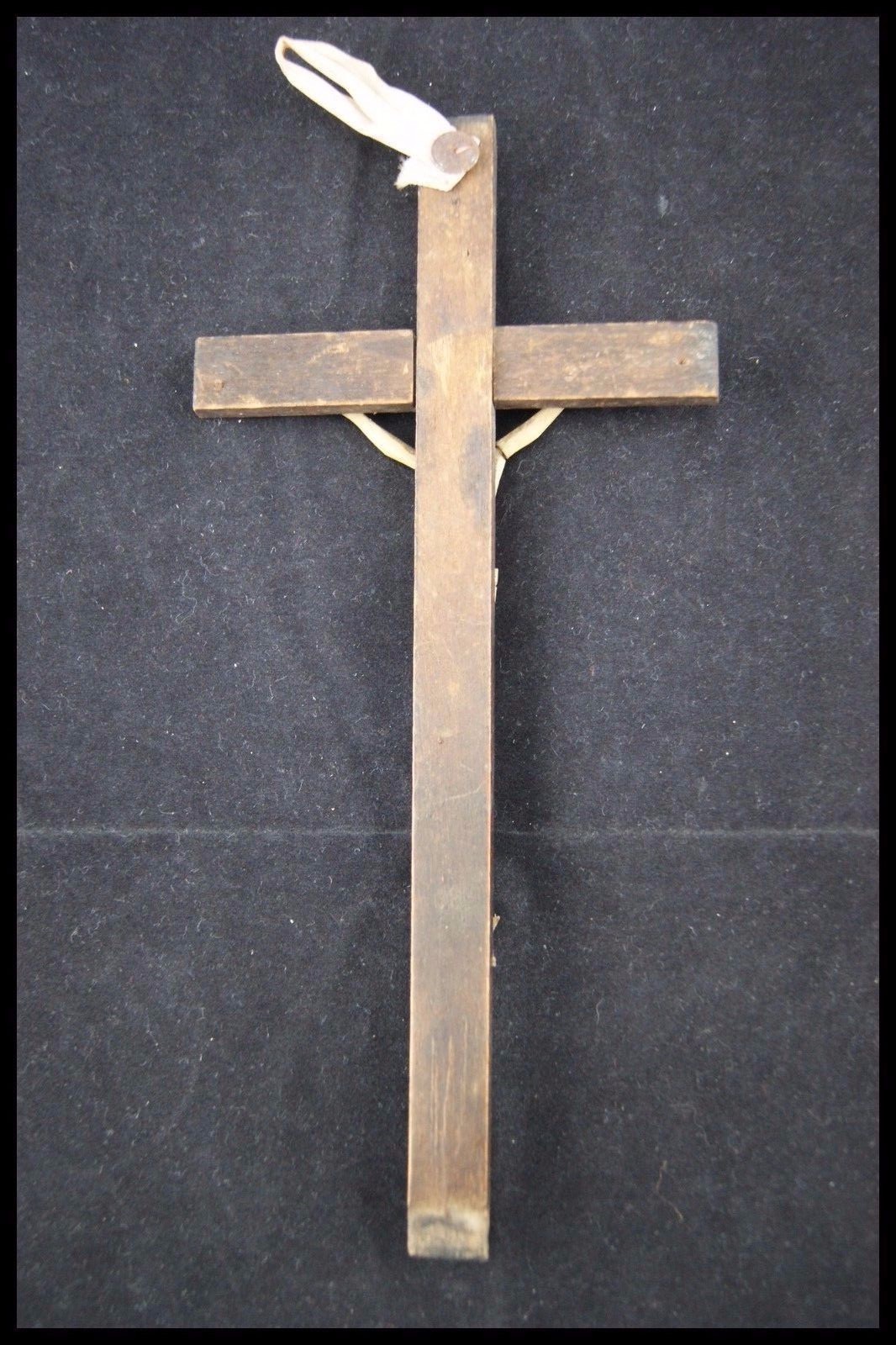 FOLK ART JANSENISTS MEMENTO MORI CRUCIFIX WOOD CROSS BOVINE BONE CORPUS ...