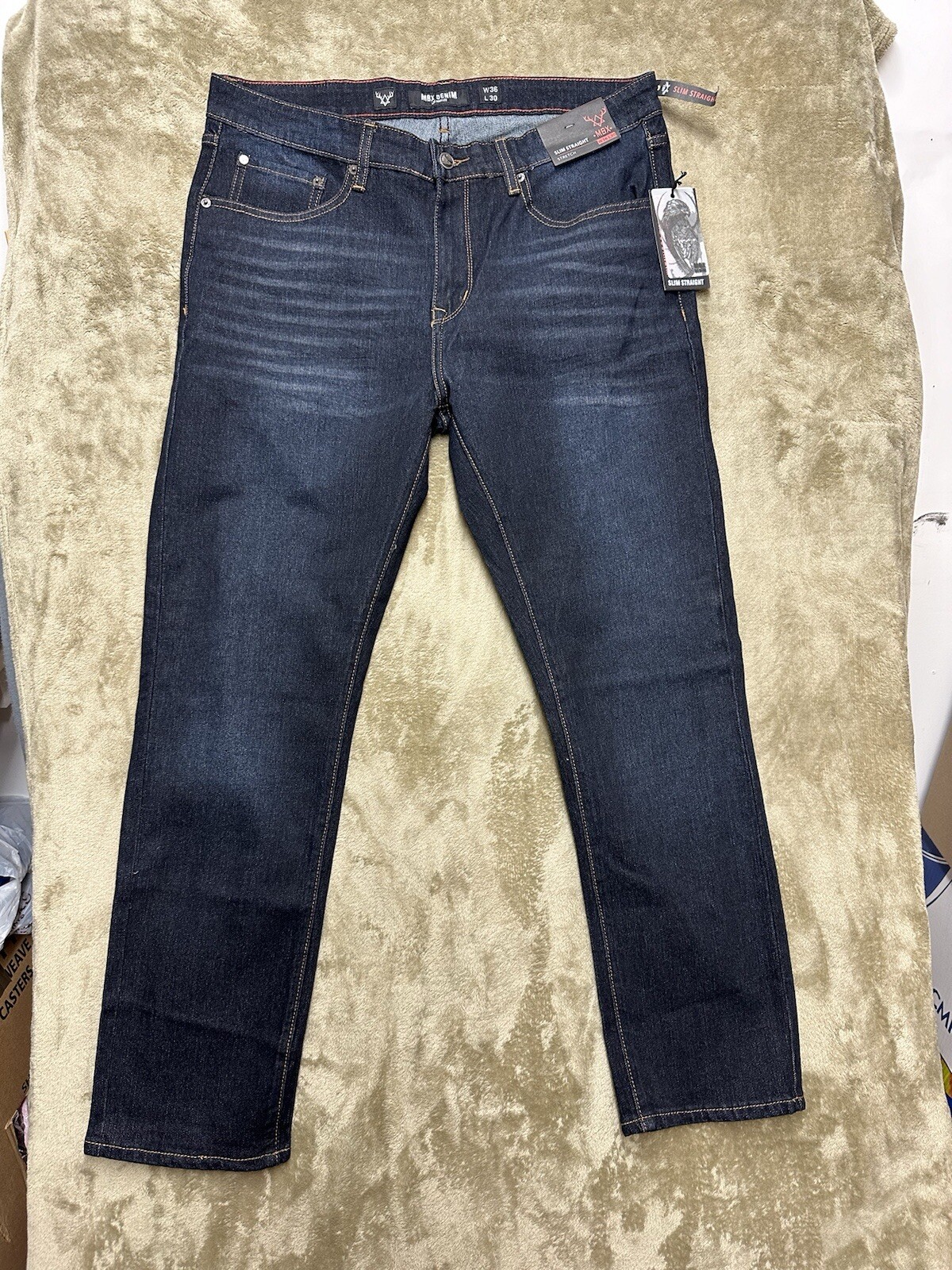 MBX Slim Stretch Jeans Mens Size 36x30 Hermosa Blue Denim Wear New Tags ...