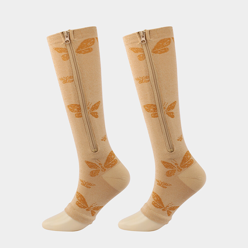 Zipper Sox Compression Socks Zipper Leg Support Knee Open Toe Shaper ...
