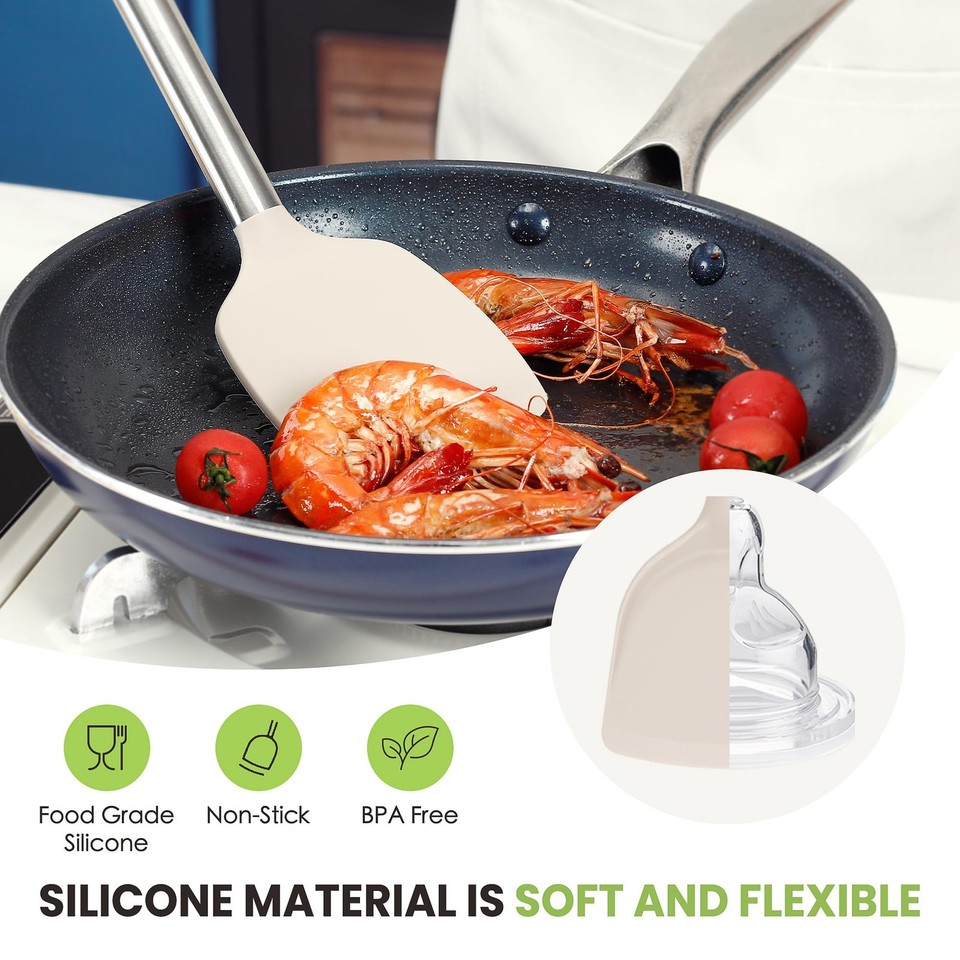 Large Cooking Utensils Set, 35 Pcs Spatula Set with Holder, Silicone ...