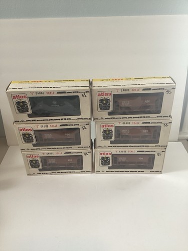 6-Vintage O Gauge ATLAS 70 Ton Ore Cars # 6263, 6261 NOS Made In ...
