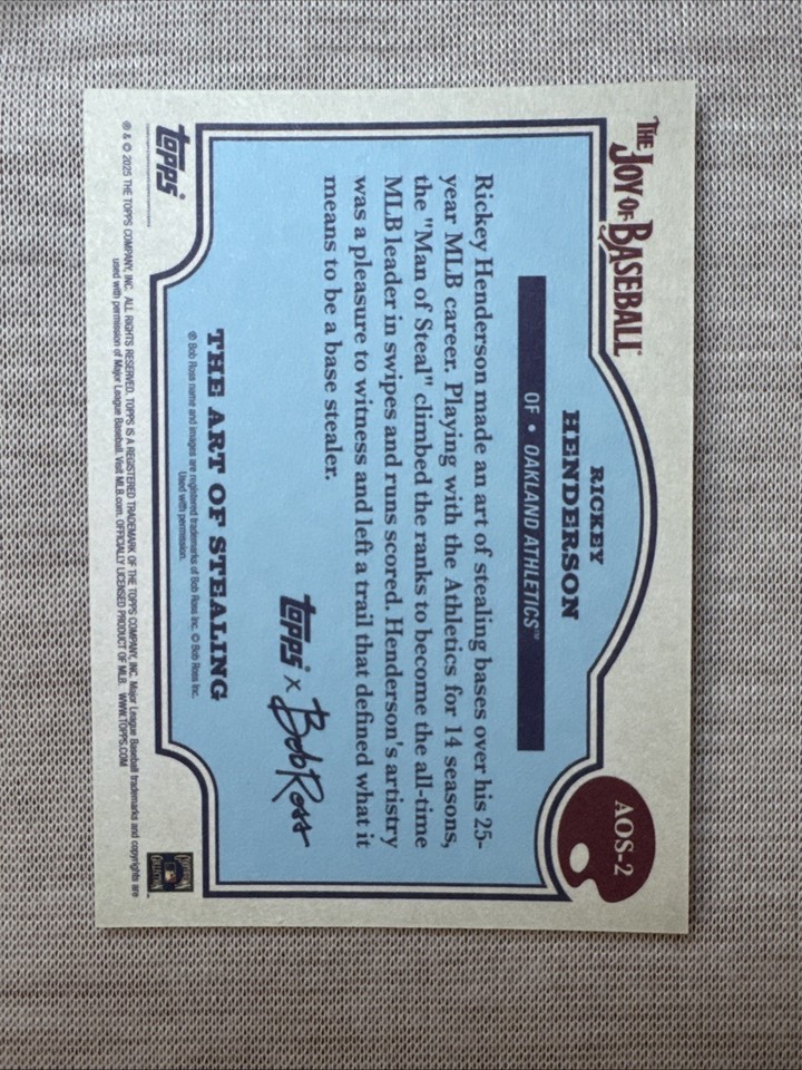 2025 Topps X Bob Ross the Joy of Baseball - The Art of Stealing Rickey ...