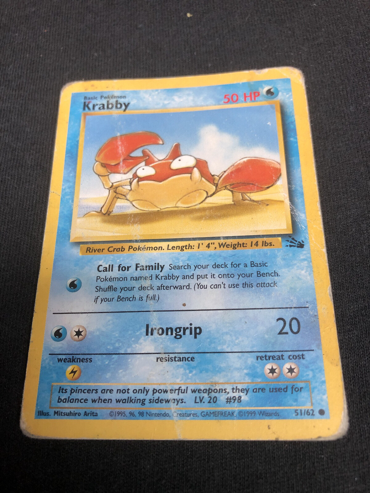 POKEMON RARE MISPRINT CARD ERROR KRABBY 51/62 | eBay