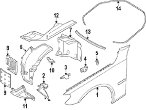 BMW 41357207186 GENUINE OEM FENDER MOUNT BRACKET | eBay