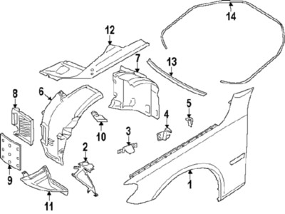 BMW 41357207186 GENUINE OEM FENDER MOUNT BRACKET (1 WEEK ORDER TIME) | eBay