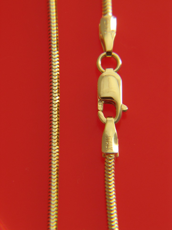 Real Solid 14k GOLD 1.5mm Snake Chain Italian Necklace with lobster ...