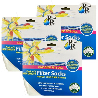 Skimmer Pool Filter Sock/Sox - Pack of 5 One Size Fits All | eBay