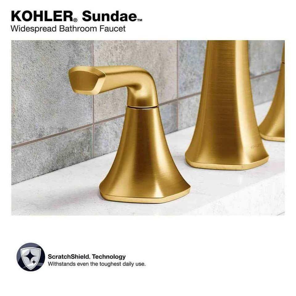 KOHLER Sundae 8 in. Widespread Double Handles Bathroom Faucet ...