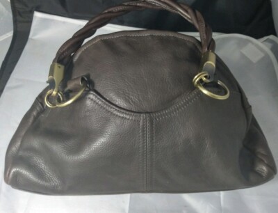 Vintage Clark's Dark Brown Soft Leather Doctor Duffle Shoulder Handbag ...