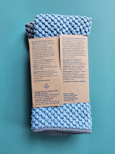 Norwex Large Counter Cloths Set 2 Teal Blue & Slate Gray 9" X 14" Brand ...