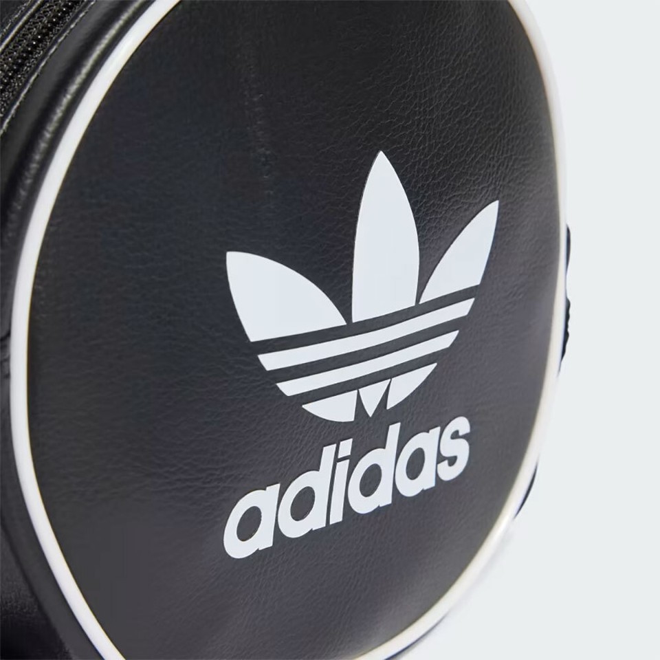 New Adidas Original ADICOLOR CLASSIC ROUND BAG BLACK / WHITE IT7592 ...