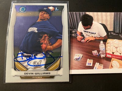 Devin Williams Milwaukee Brewers Autographed Signed 2014 Bowman Chrome ...