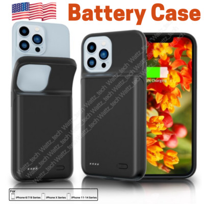 Extended Battery Charger Case Power Bank For iPhone 14/13/12/11/Pro/XS ...