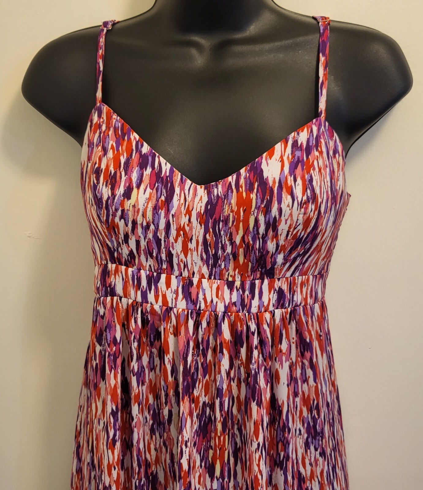 Felicity & Coco Red Purple Watercolor Maxi Dress Sz m… - Gem