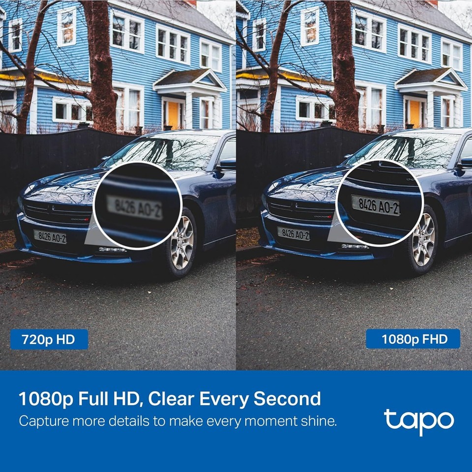 Tapo 1080P Outdoor Wired Wi-Fi Camera 360° View Pan Tilt Motion ...
