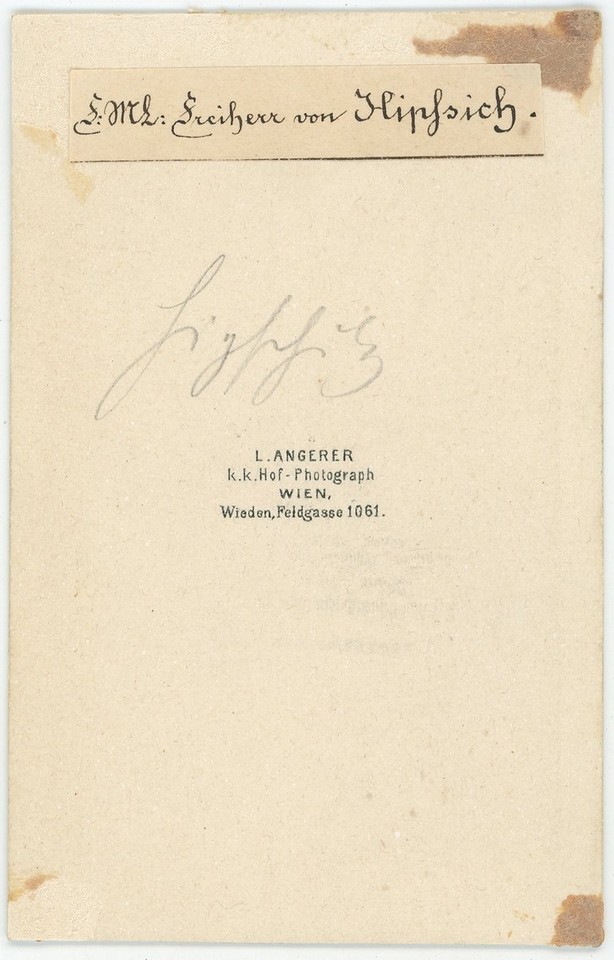 CDV Angerer circa 1860. Baron von Hipssich ? Militaire. Noblesse à ...