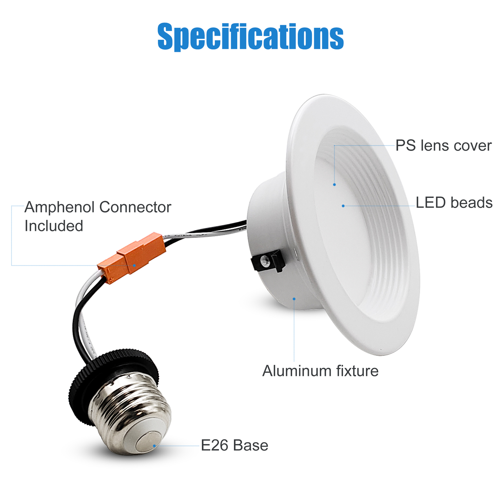 6/12 Pack 4'' Inch LED Can Light Housing 3000K Construction Recessed ...