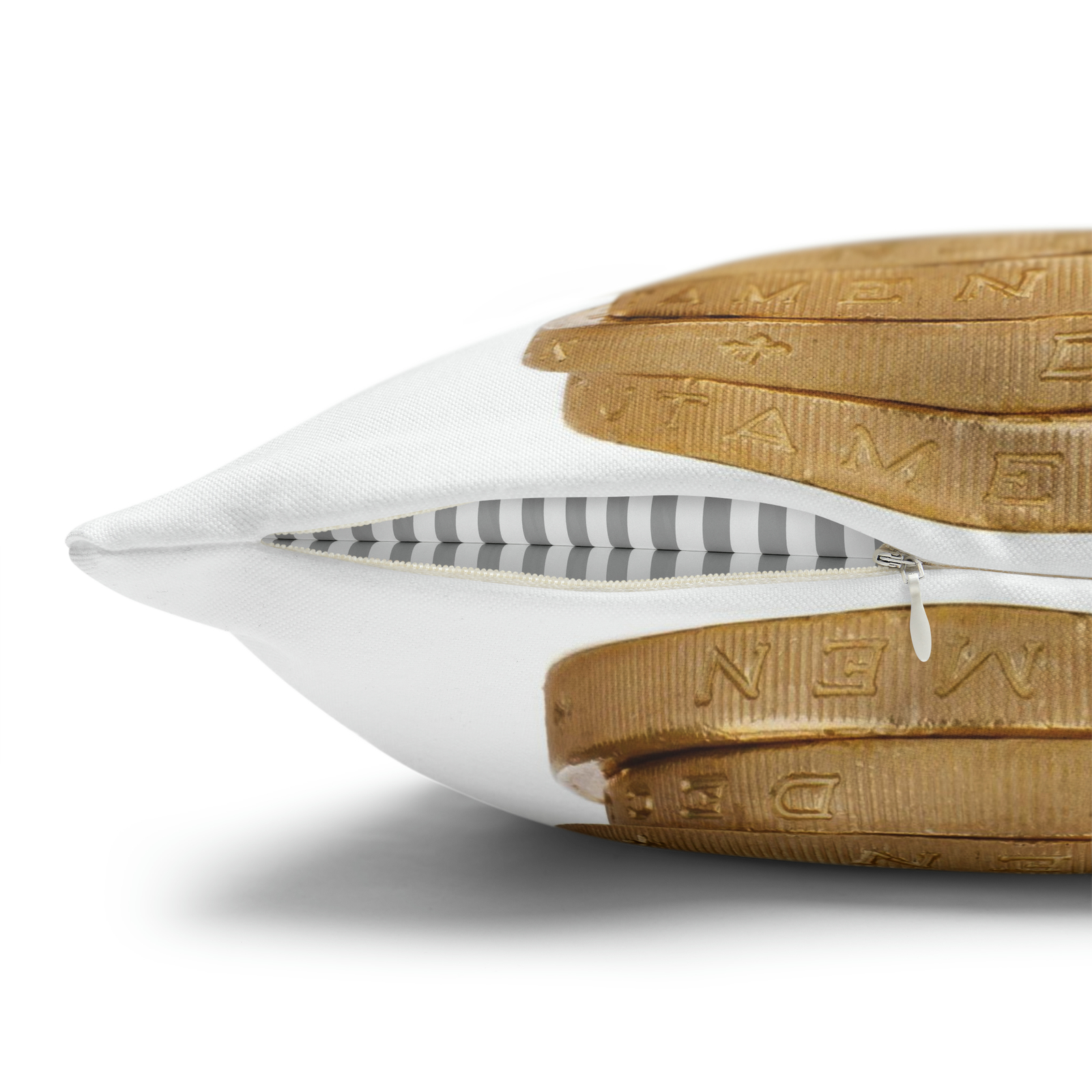 CUSHION COVER PILLOW CASE|MONEY COINS STACKED IMAGE #1 | eBay