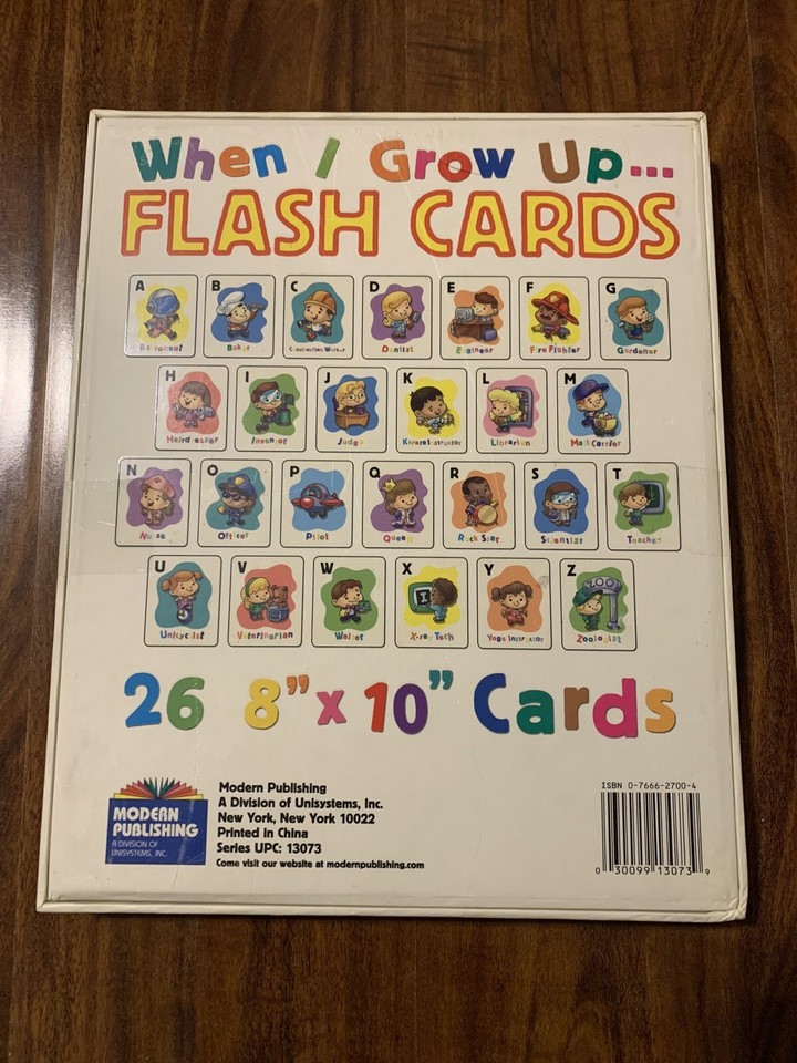 ALPHABET WHEN I GROW UP FLASH CARDS 26 8" x 10" WALL ART | eBay