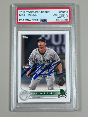 Matt McLain Signed 2022 Topps Pro Debut Card #PD110 PSA 10 Auto Rookie ...