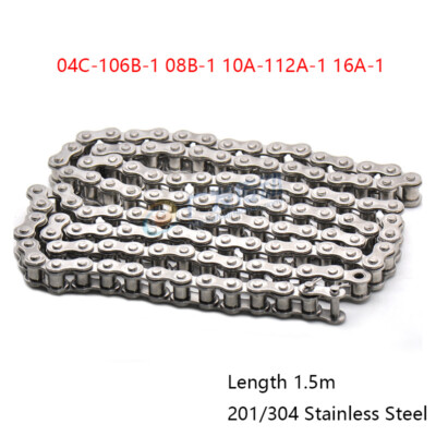 04C 06B 08B 10A 12A 16A Stainless Steel Roller Chain 1.5m Single Row ...