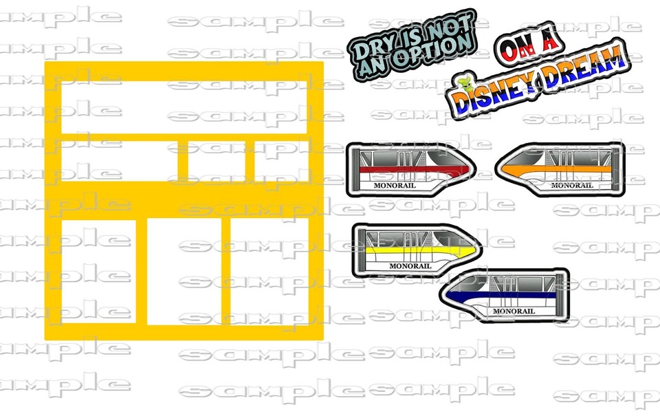 Disney Monorail Ride vz Overlay Frame 12 x 12 Scrapbook Paper Pieces ...