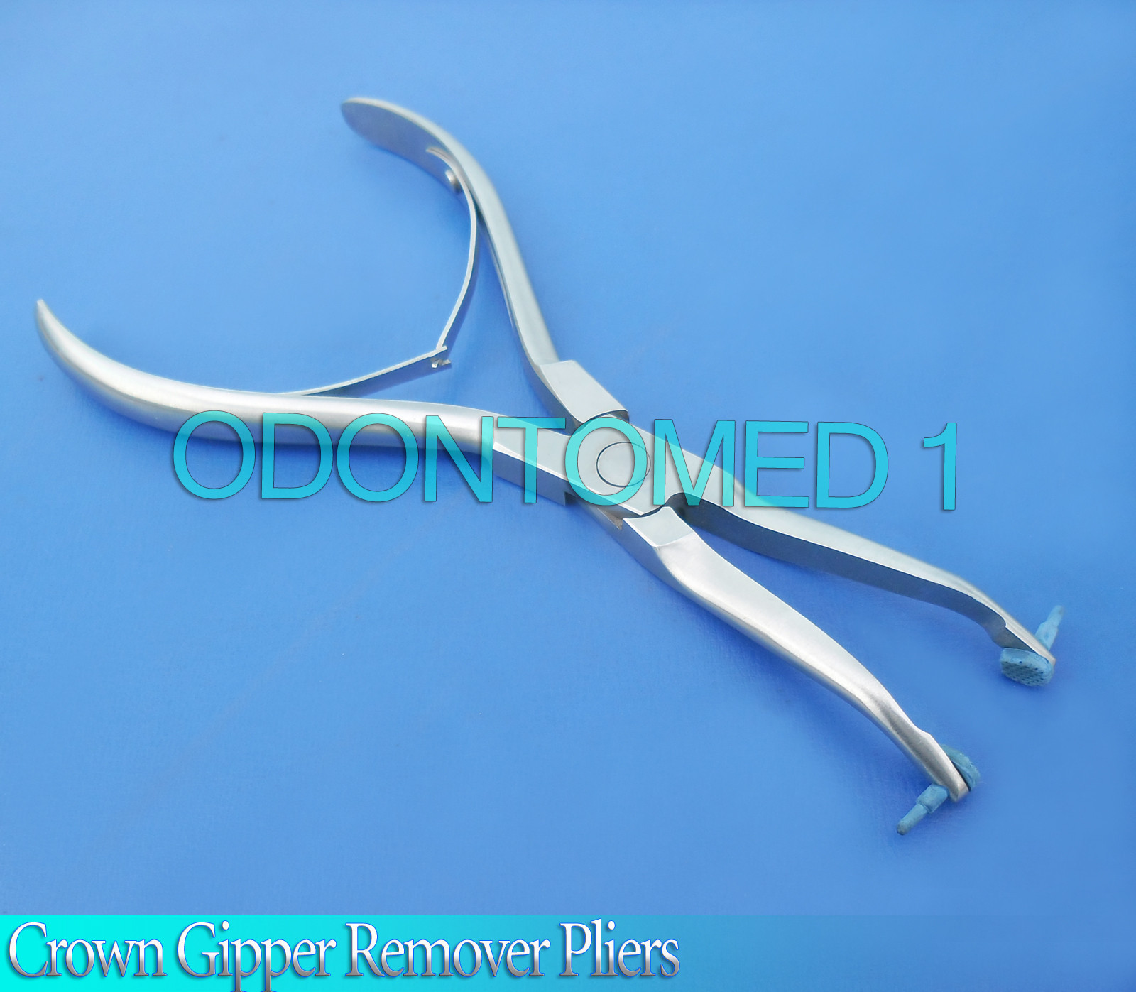 DENTAL CROWN GRIPPER REMOVER PLIERS 6" ANGLED W/ REPLACEABLE SILICONE ...
