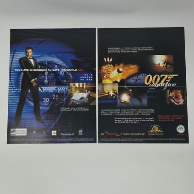 007 Nightfire James Bond GameCube Xbox PS2 60 Seconds Print Ad/Poster ...