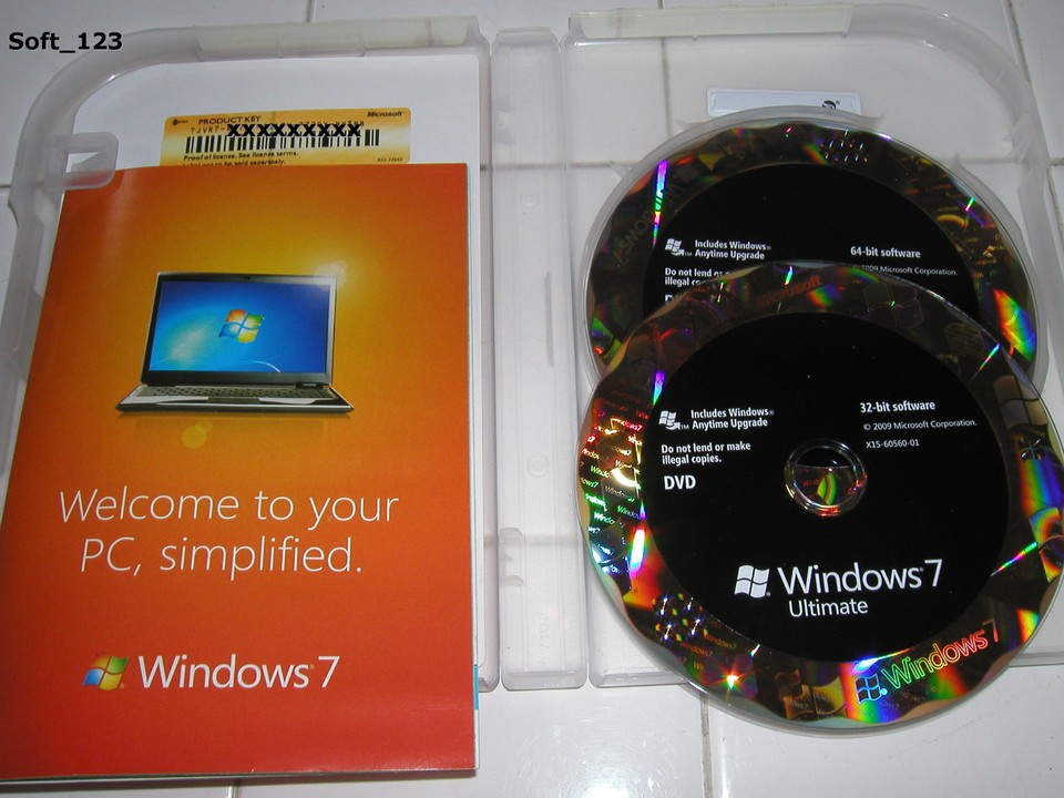 Microsoft Windows 7 Ultimate 32 Bit and 64 Bit DVDs MS WIN Full Retail ...