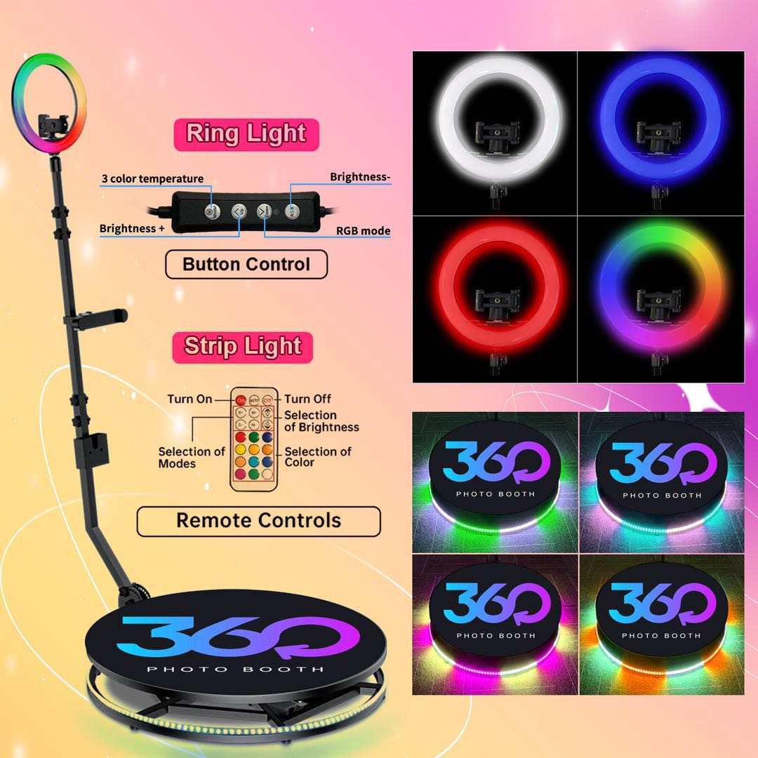 360 Photo booth Video Motion Rotating Selfie Platform Automatic ...