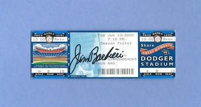 Signed Autographed Dodger Baseball Ticket Stub JIM BARBIERI June 13 ...