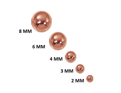 Genuine Solid Copper Hollow Seamed Beads, (2 MM To 8 MM ) Choose Size ...