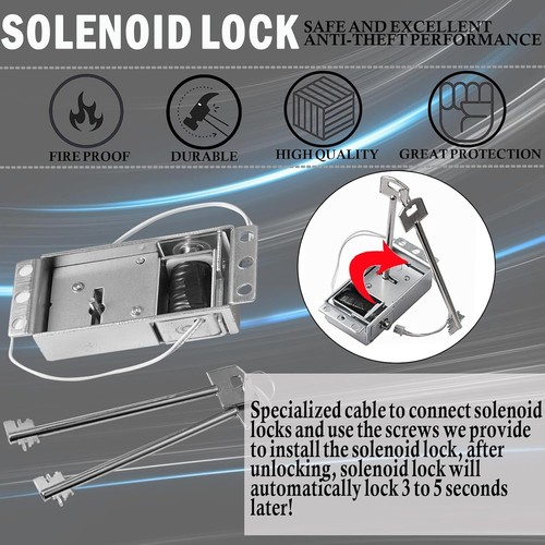 Gun Safe Lock Replacement Electronic Safe Lock with Solenoid Lock & 2 ...