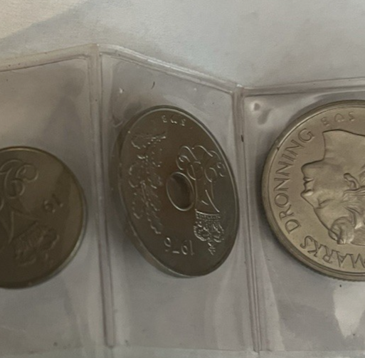 1976 Denmark Mint Set 5 Uncirculated Coins (5 Kroner, 10, 25, 50 Ore ...