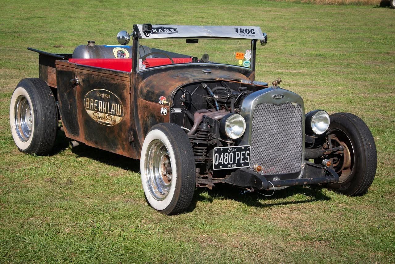 29 Ford Model a Rat Rod Hot Rod Roadster with Hard Top Vintage Patina ...
