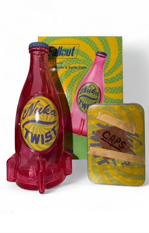 Fallout Nuka Twist Glass Bottle + Caps Metal Tin | eBay Australia