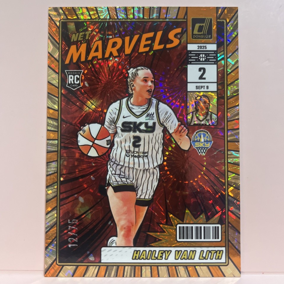 2025 Panini Donruss WNBA Net Marvels Orange Fireworks Hailey Van Lith ...