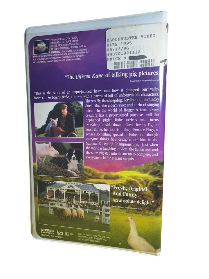 Babe (VHS) – Former Blockbuster Rental – Clamshell Case | eBay