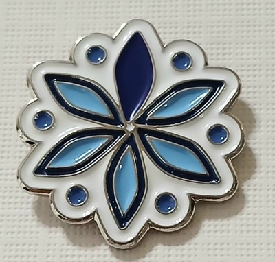 Blue & White Star Pattern Silvertone Metal & Enamel Lapel Pin | eBay