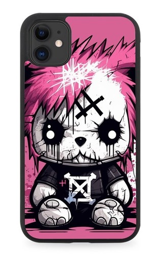 Emo Girls Teddy Bear Rubber Phone Case Pink Goth Punk Rock Grunge Girl ...